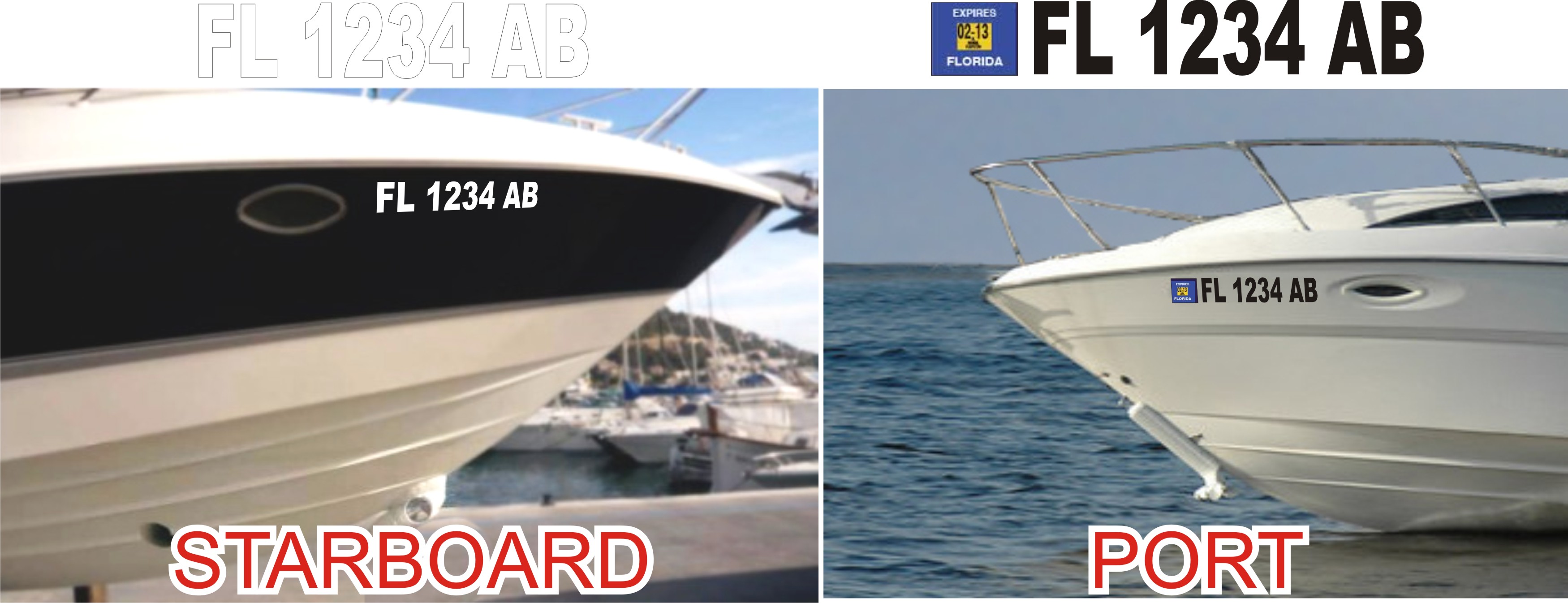 Florida Registration Numbers In Design Or Bold Block Letters Boat 